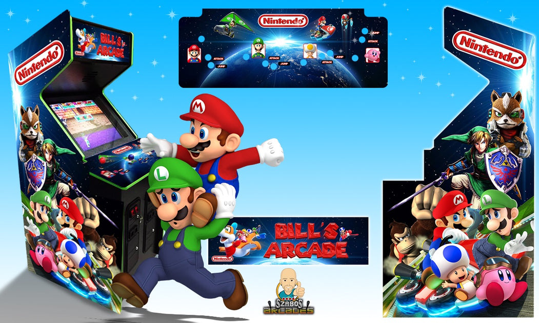 Nintendo themed multicade custom art – Szabo's Arcades
